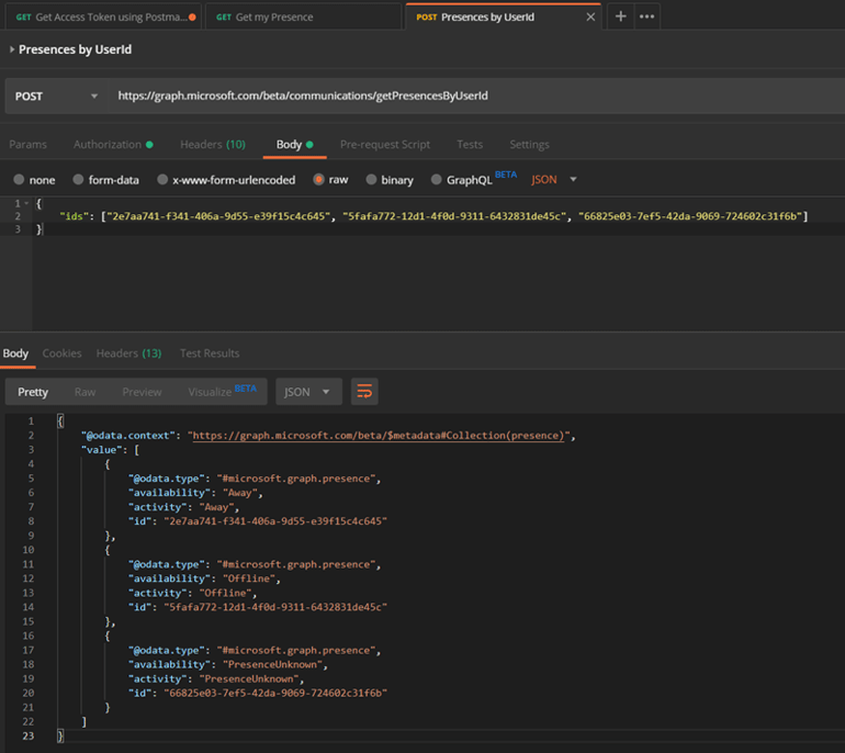 Calling The New Presence Endpoint In Ms Graph Api From Spfx